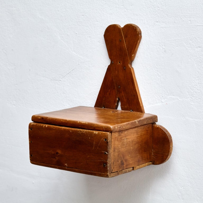 Rustic Primitive Pastor Handmade Sculptural Wood Box, circa 1940 For ...