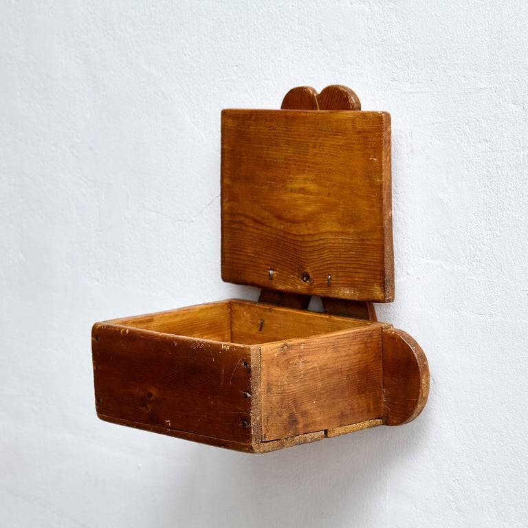 Rustic Primitive Pastor Handmade Sculptural Wood Box, circa 1940 For ...