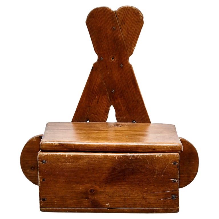 Rustic Primitive Pastor Handmade Sculptural Wood Box, circa 1940 For ...
