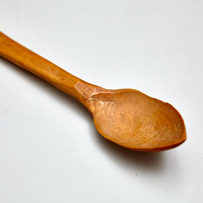 Rustic Primitive Pastor Handmade Wood Spoon, circa 1930 For Sale at 1stDibs