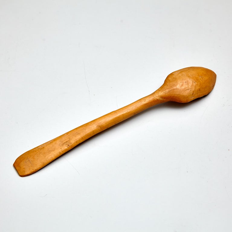 Rustic Primitive Pastor Handmade Wood Spoon, circa 1930 For Sale at 1stDibs