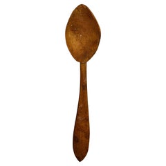 Vintage Folk Art Handmade Coconut Palm Wood Spoon Ladle at 1stDibs ...