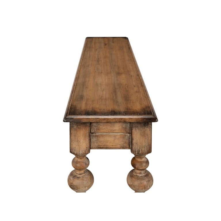 Rustic Provincial Pine Console Table For Sale at 1stDibs