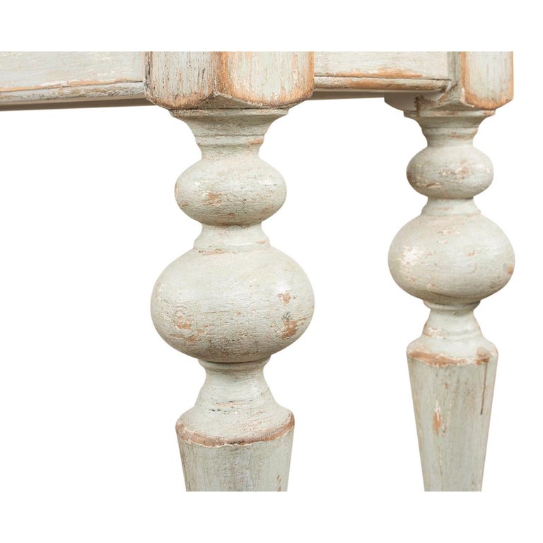 Rustic Provincial Sage Pine Console Table For Sale at 1stDibs
