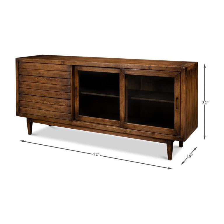 Rustic Reclaimed Pine Credenza For Sale at 1stDibs