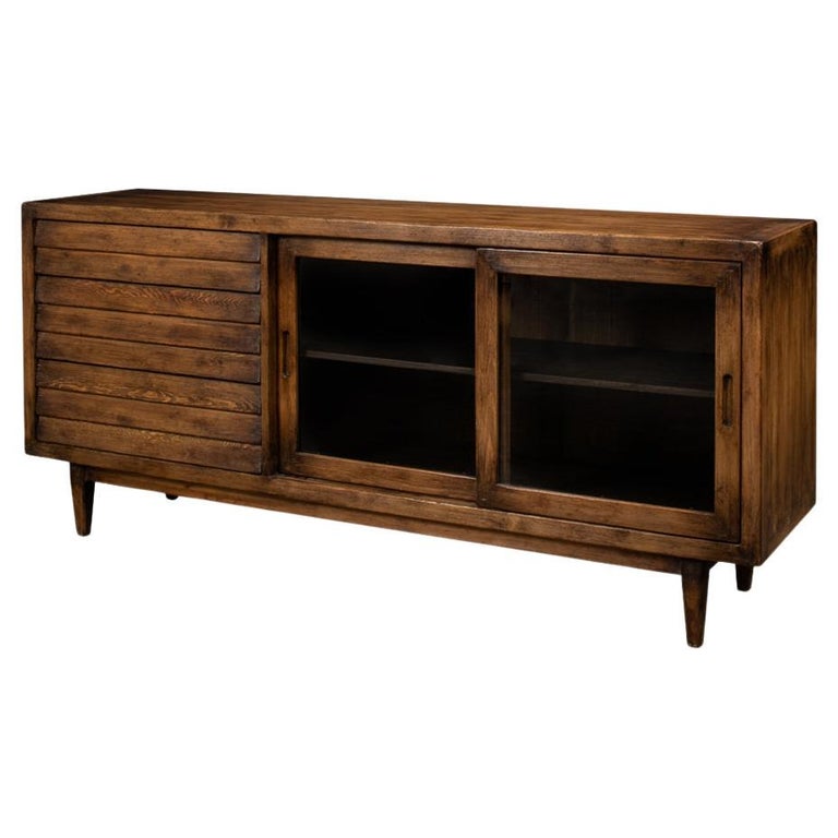 Rustic Reclaimed Pine Credenza For Sale at 1stDibs
