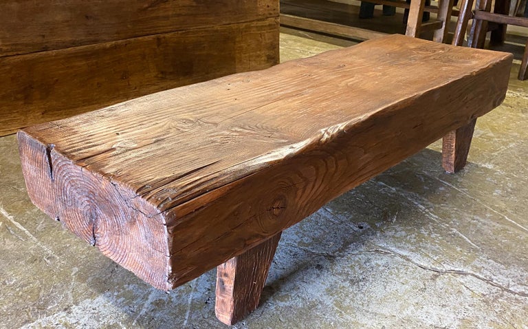 Rustic Reclaimed Wood Bench For Sale at 1stDibs