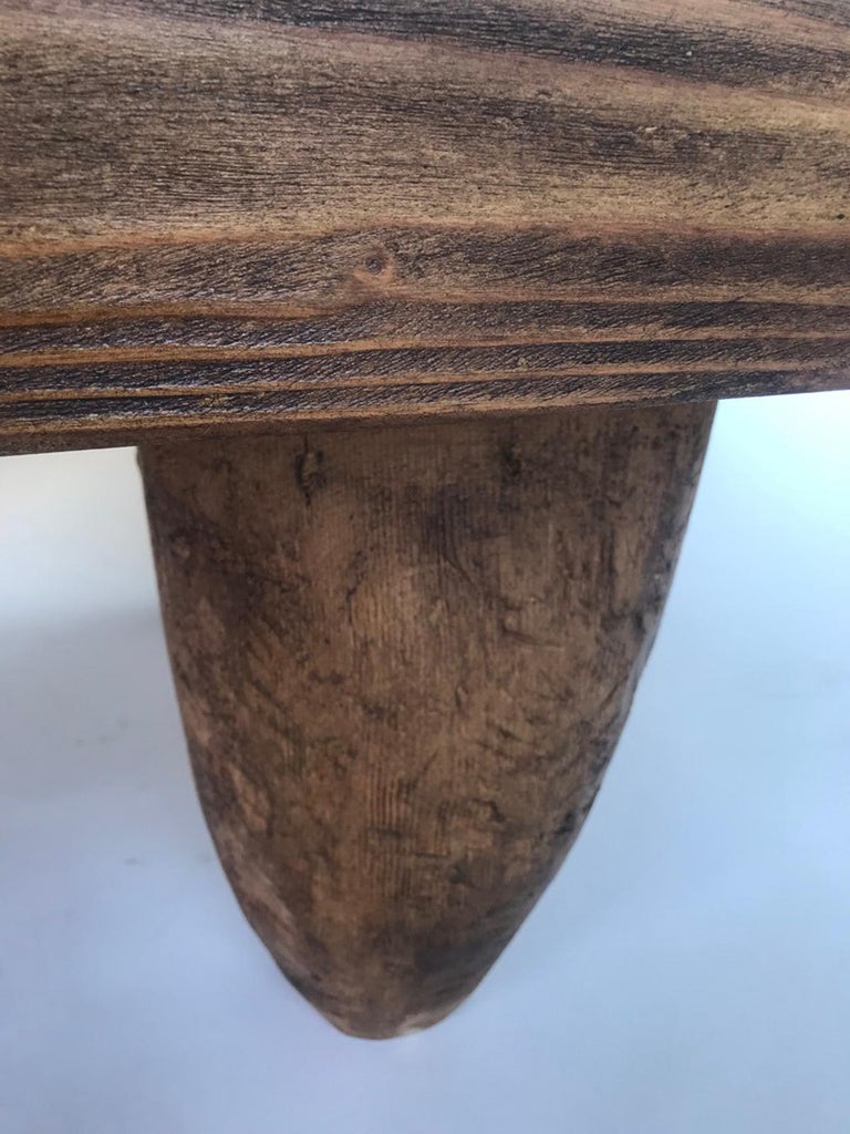 Rustic Reclaimed Wood Coffee Table with Conical Legs at 1stDibs ...