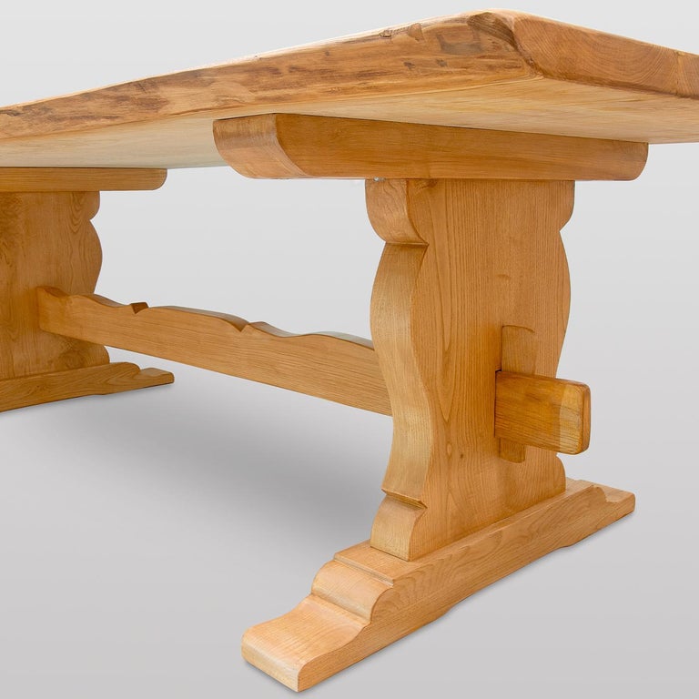 Rustic Rectangular Chestnut Dining Table For Sale at 1stDibs