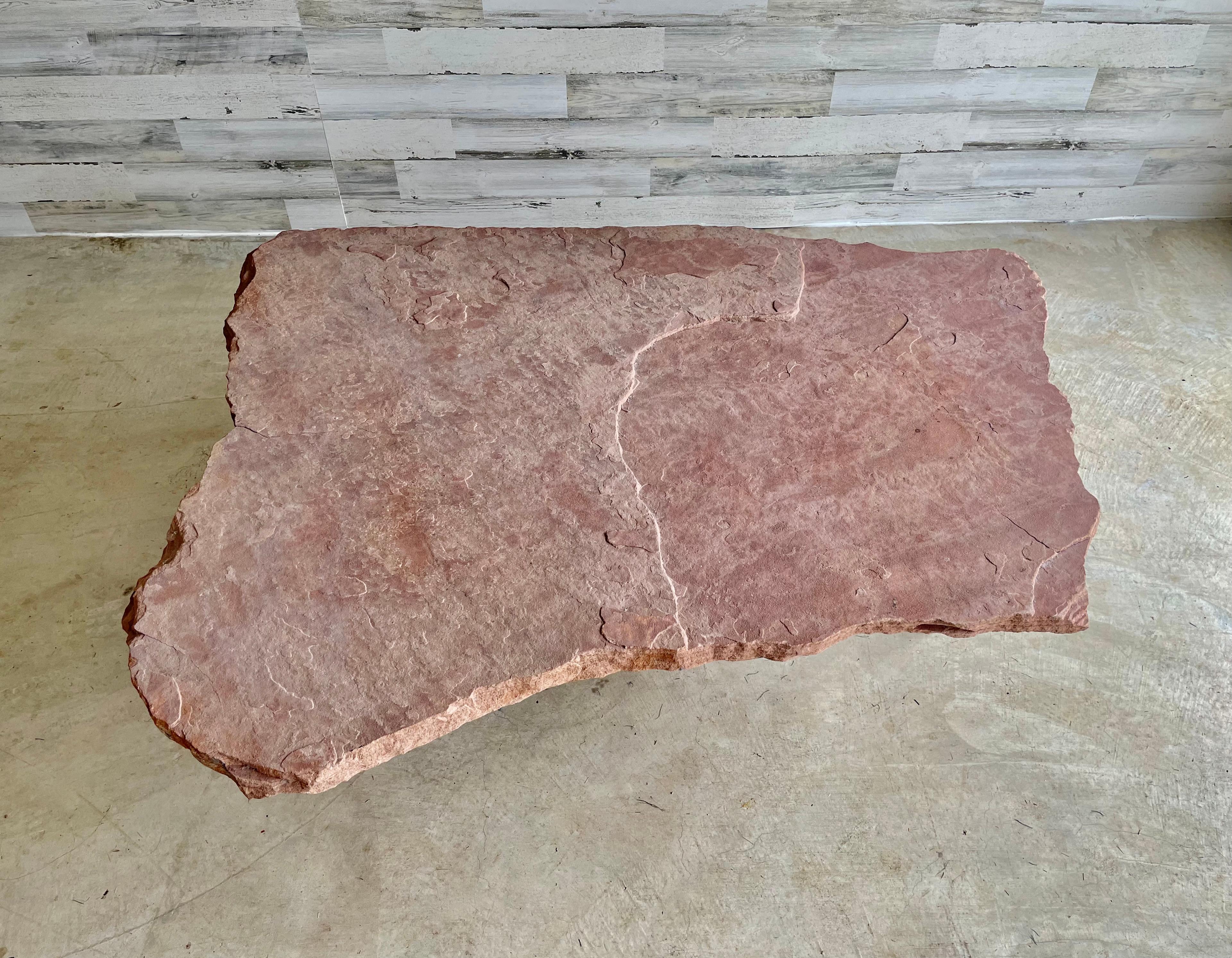 Rustic Rosa Flagstone Coffee Table, Raised on Iron Legs For Sale at 1stDibs