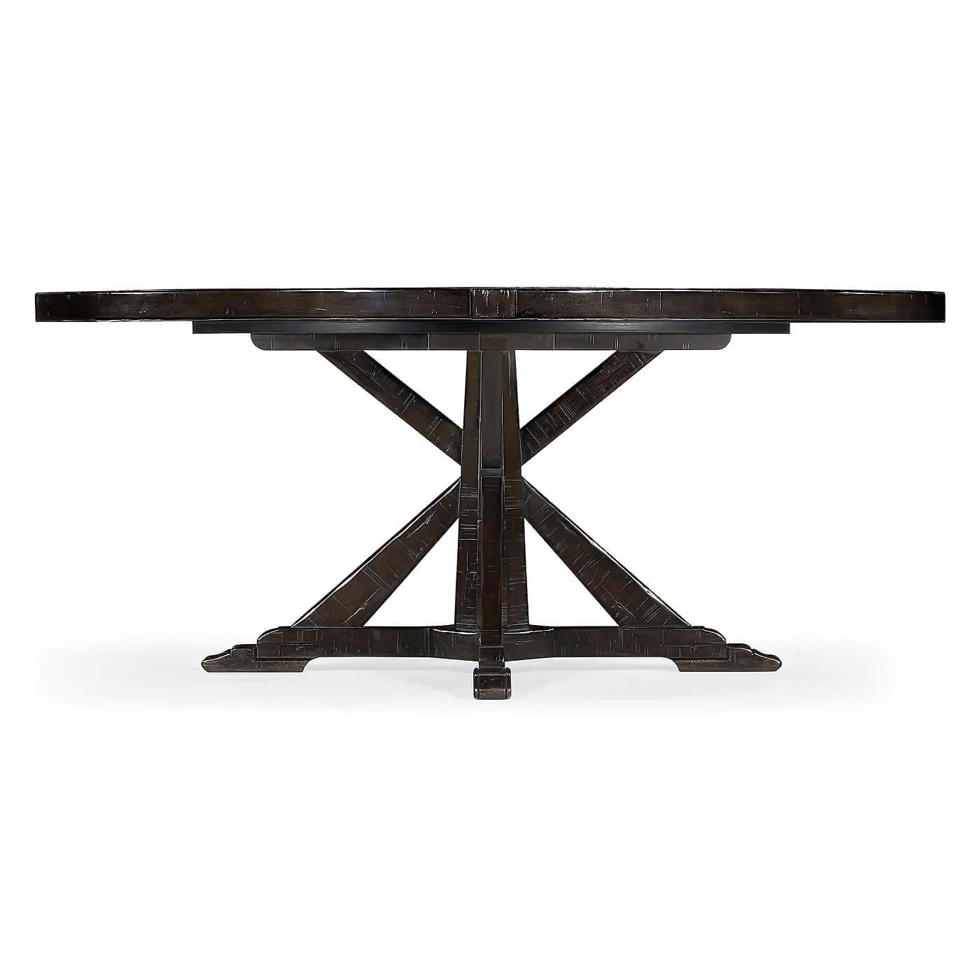 Rustic Round Dining Table, Dark Ale at 1stDibs | black rustic dining ...