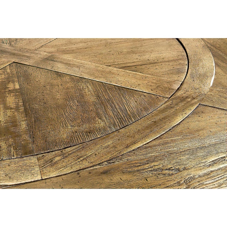 Rustic Round Dining Table, Medium Brown For Sale at 1stDibs | dark ...