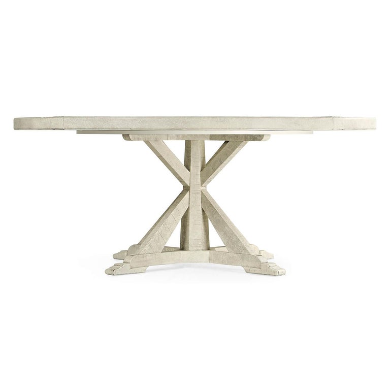 Rustic Round Dining Table, Whitewash at 1stDibs | whitewash round ...