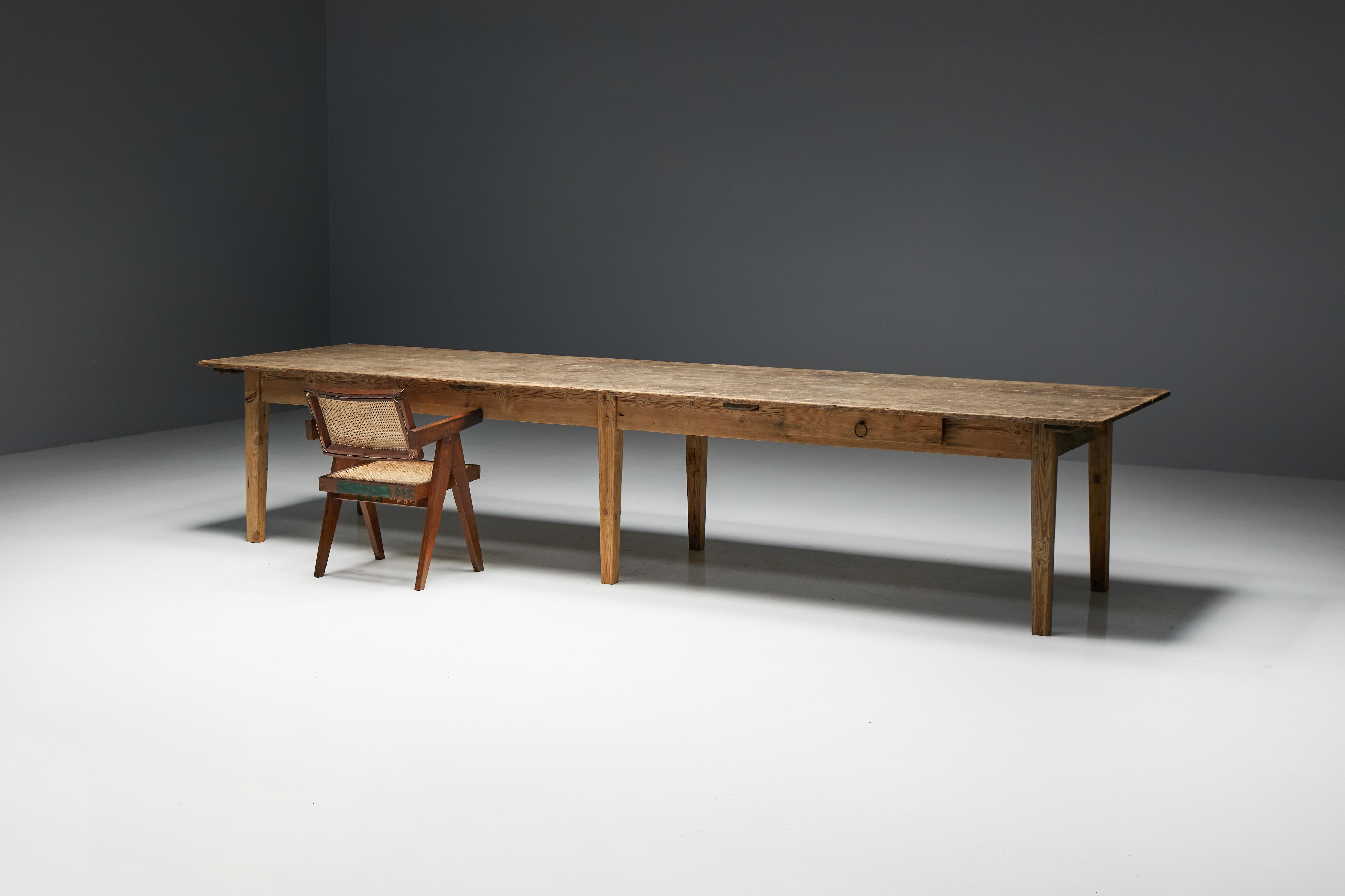 Rustic Rural Farmhouse Dining Table, France, 19th Century For Sale at ...