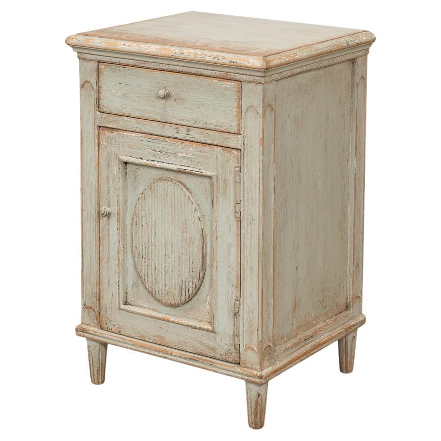 Rustic Sage Painted Bedside Table For Sale at 1stDibs