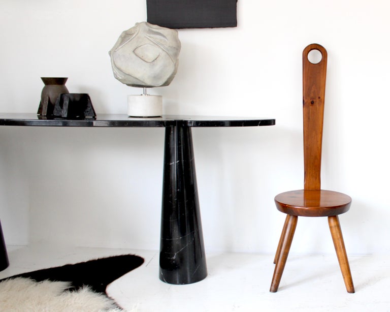 Rustic Sculptural Keyhole Accent or Side Chair in Pine Wood at 1stDibs