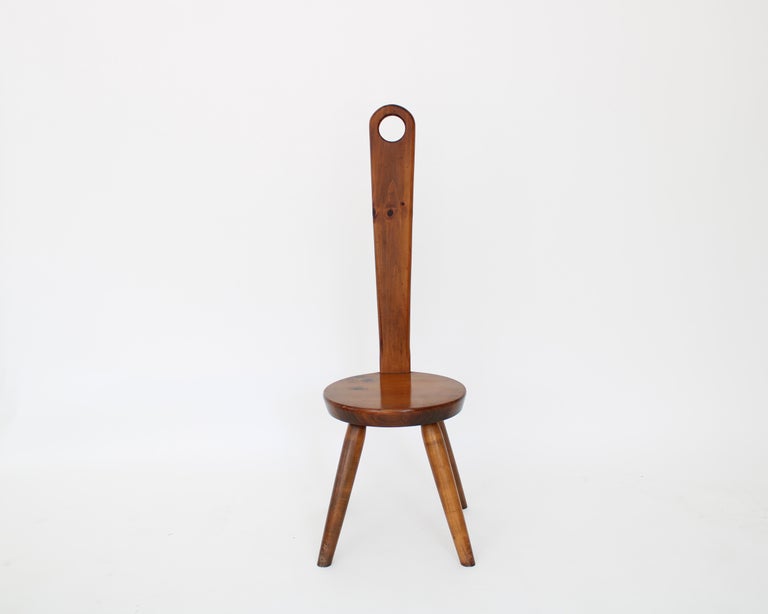 Rustic Sculptural Keyhole Accent or Side Chair in Pine Wood at 1stDibs