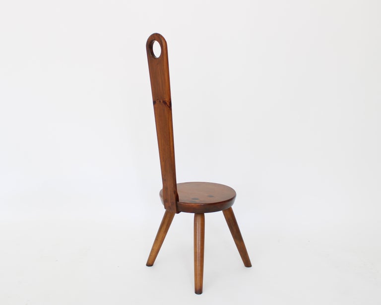 Rustic Sculptural Keyhole Accent or Side Chair in Pine Wood at 1stDibs