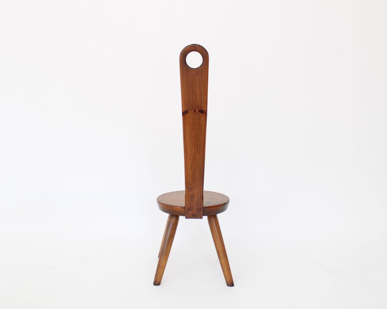 Rustic Sculptural Keyhole Accent or Side Chair in Pine Wood at 1stDibs