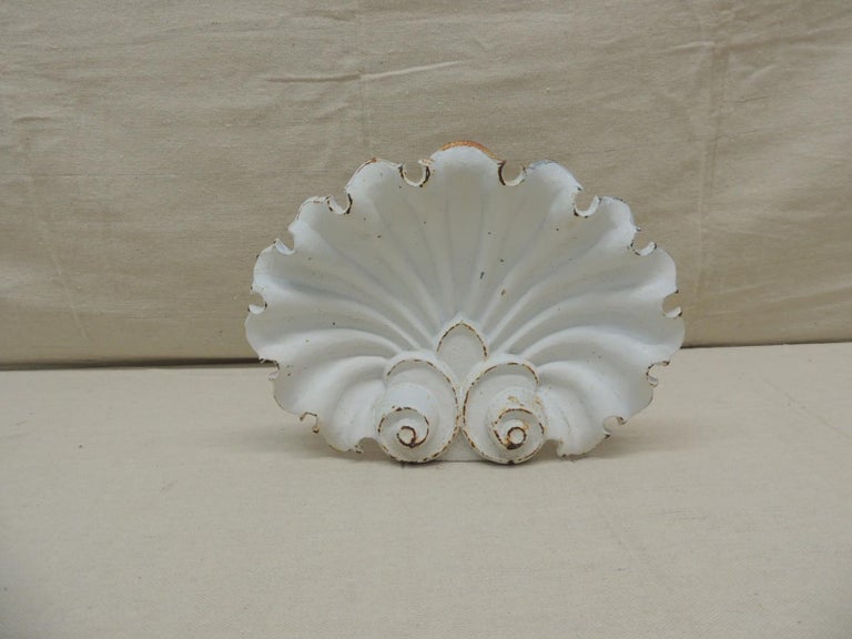 Rustic Shabby Chic White Iron Seashell Door Stopper at 1stDibs