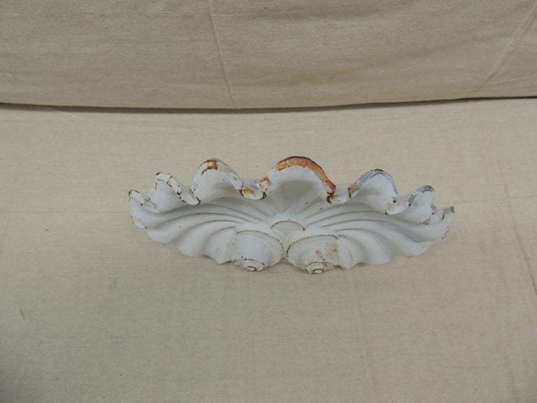 Rustic Shabby Chic White Iron Seashell Door Stopper at 1stDibs