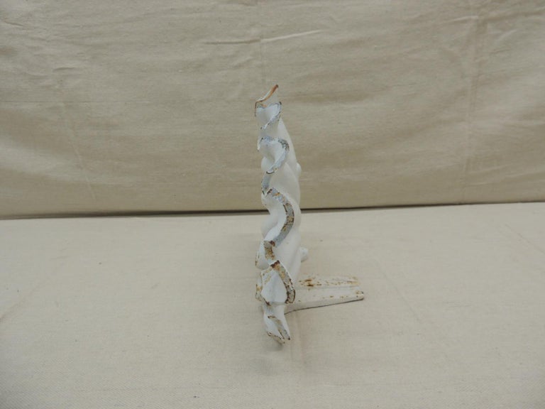 Rustic Shabby Chic White Iron Seashell Door Stopper at 1stDibs