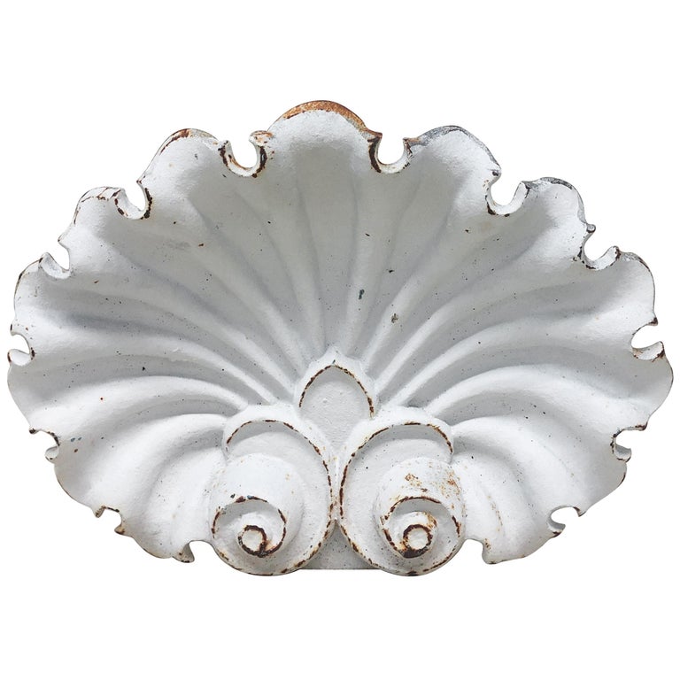 Rustic Shabby Chic White Iron Seashell Door Stopper at 1stDibs