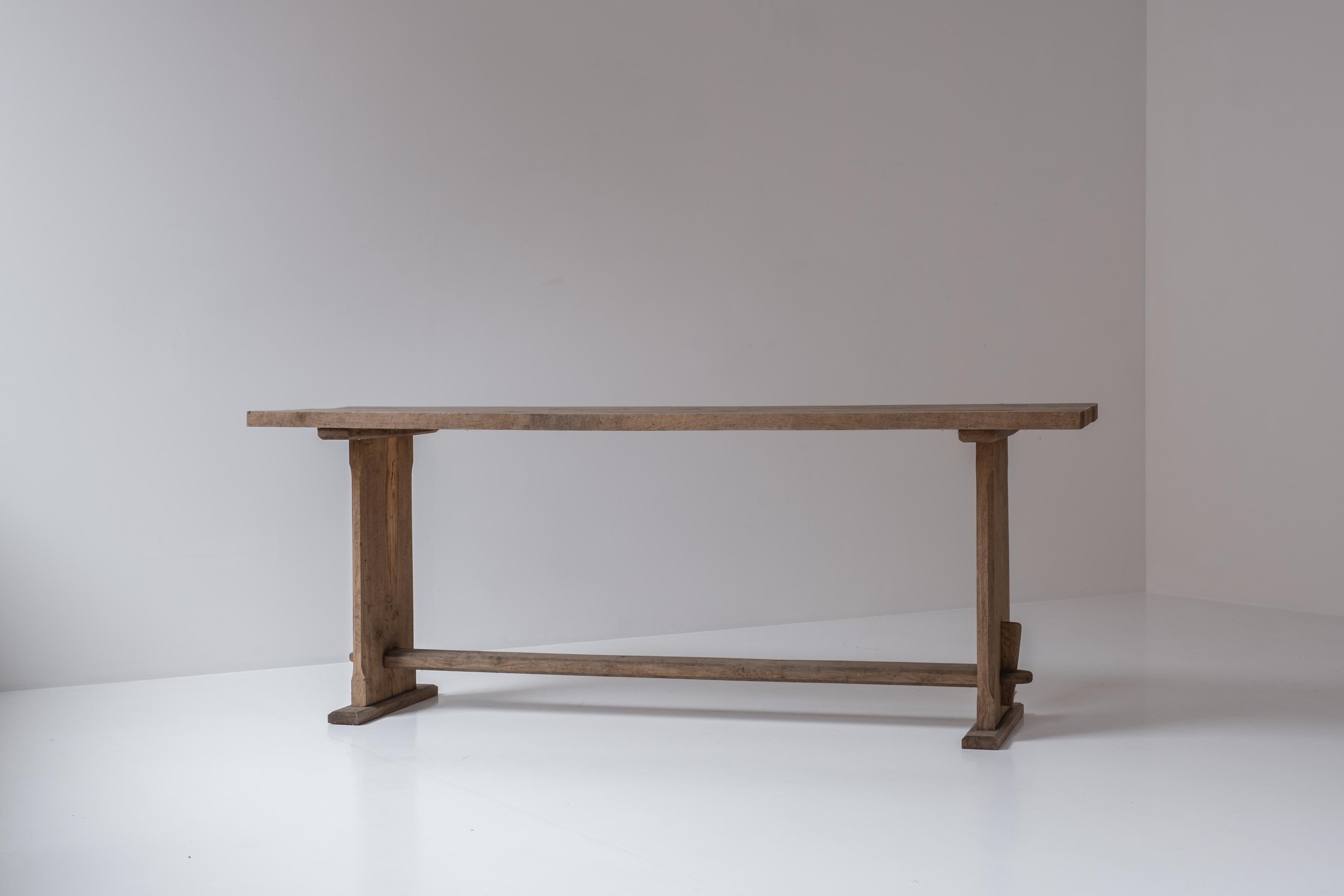 Rustic side table in elm from France, 1950s For Sale at 1stDibs