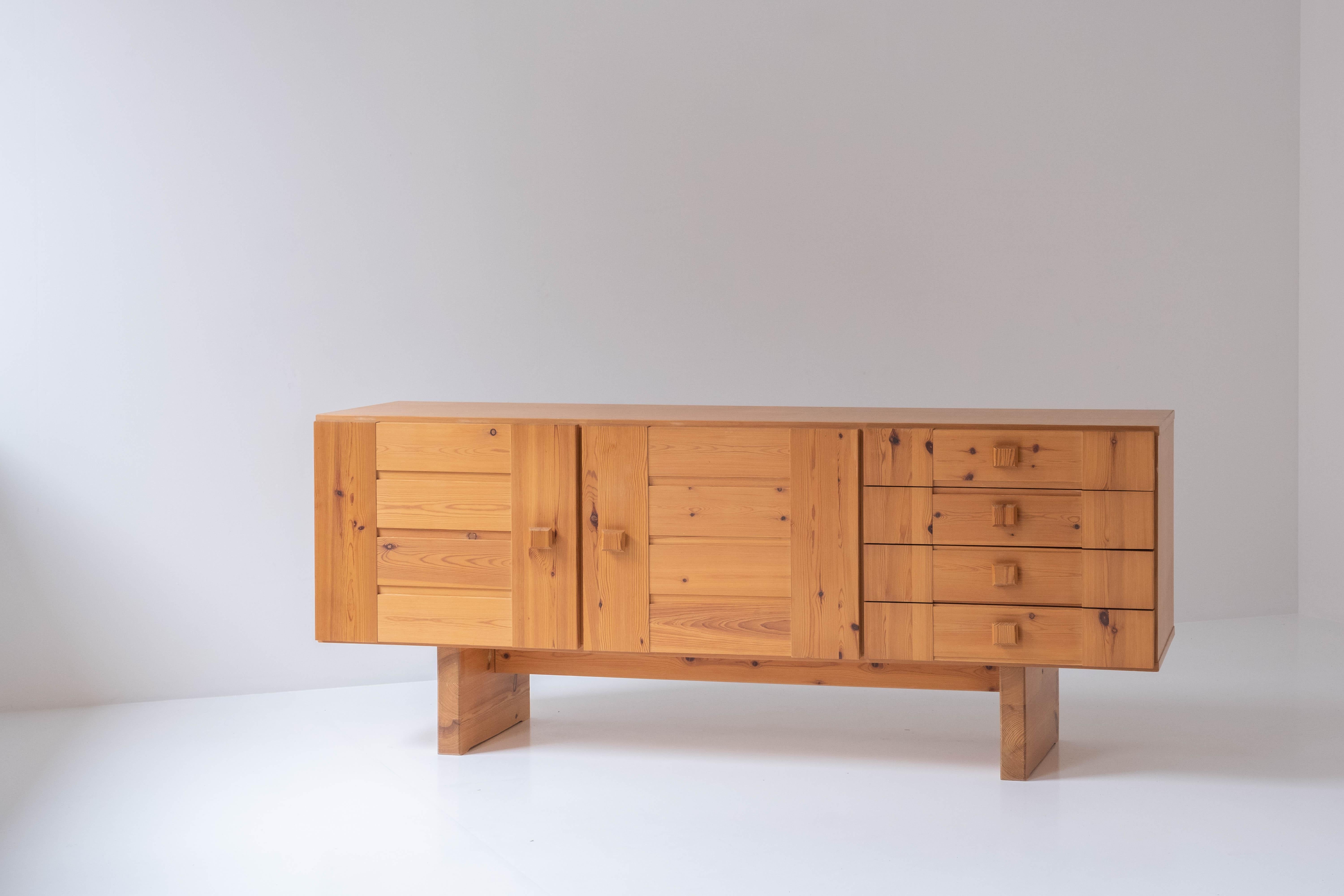 Rustic Sideboard in Pine from Denmark, 1960s For Sale at 1stDibs