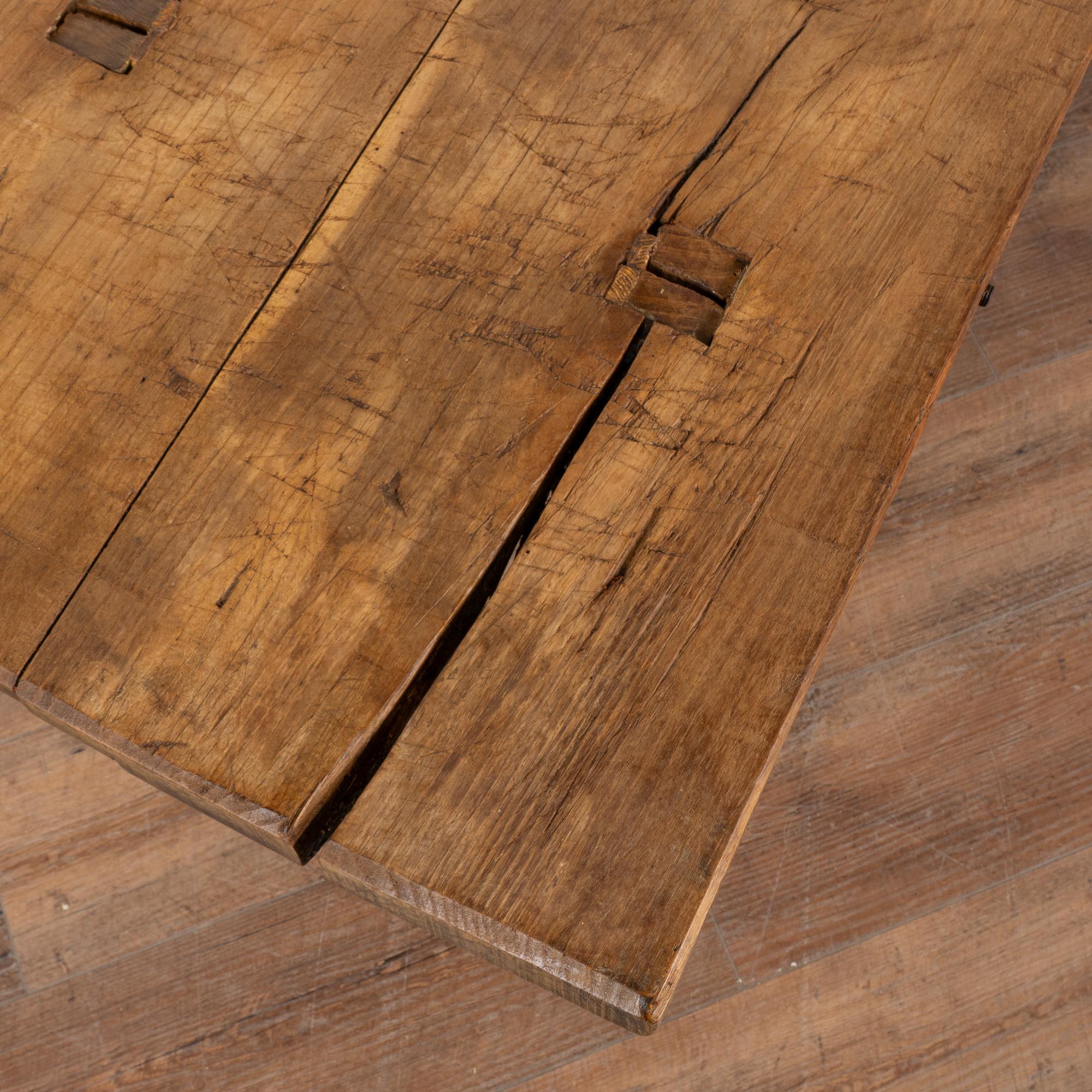 Rustic Slab Wood Coffee Table with Peg Legs, Hungary circa 1890 For ...