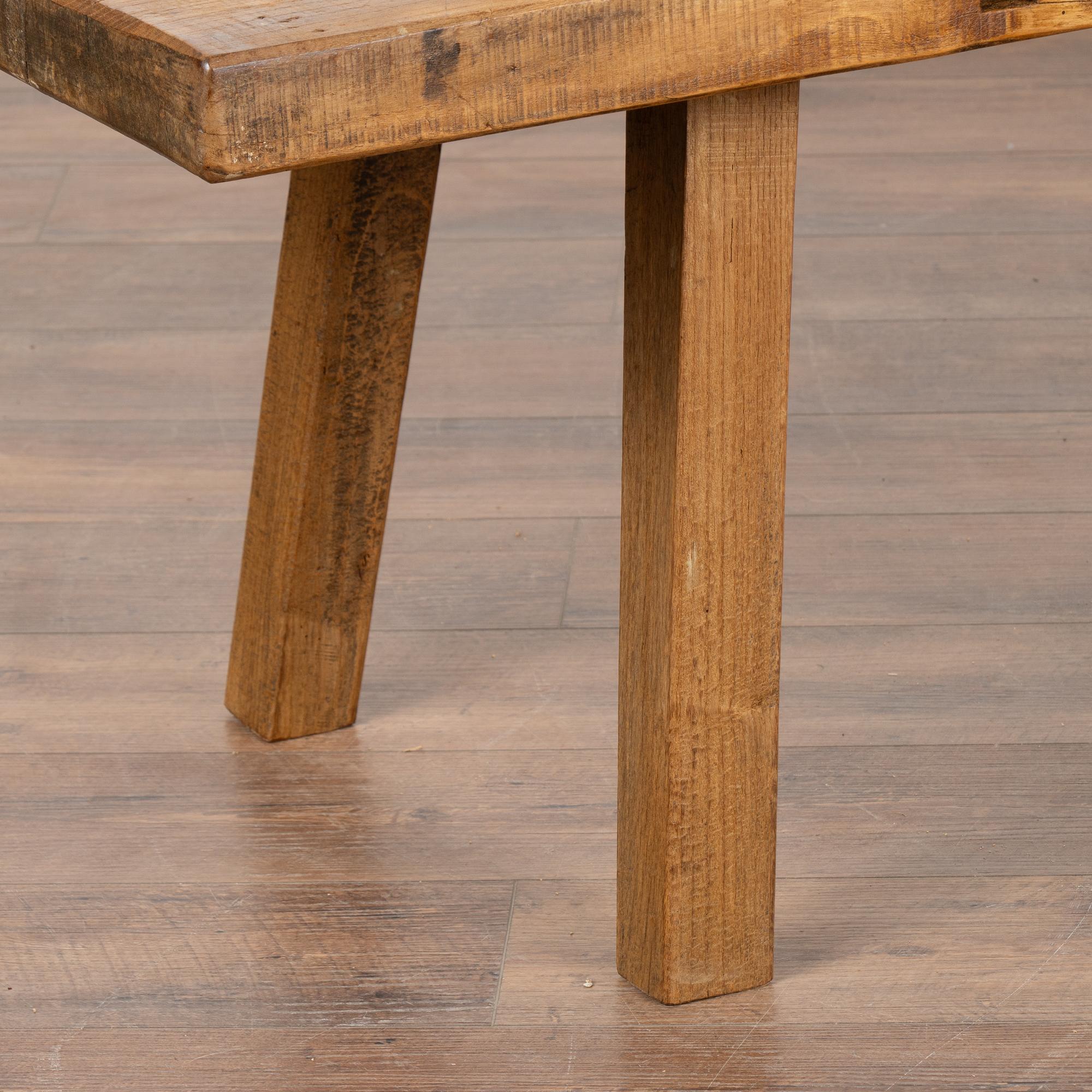 Rustic Slab Wood Coffee Table with Peg Legs, Hungary circa 1890 For ...