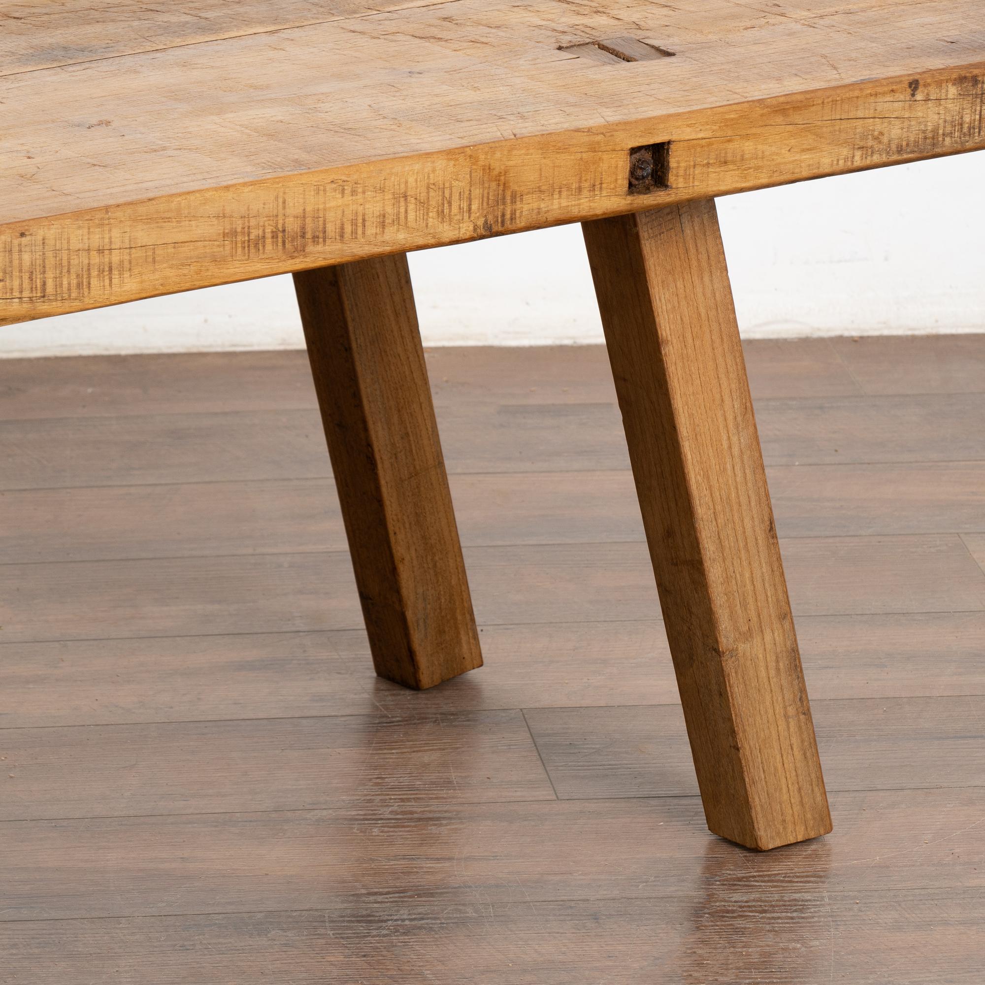 Rustic Slab Wood Coffee Table with Peg Legs, Hungary circa 1890 For ...