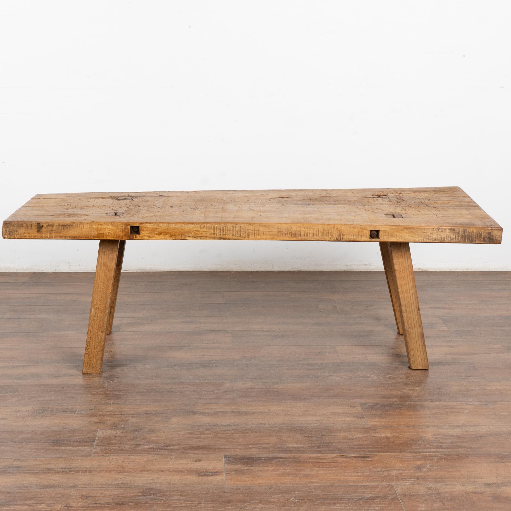 Rustic Slab Wood Coffee Table with Peg Legs, Hungary circa 1890 For ...