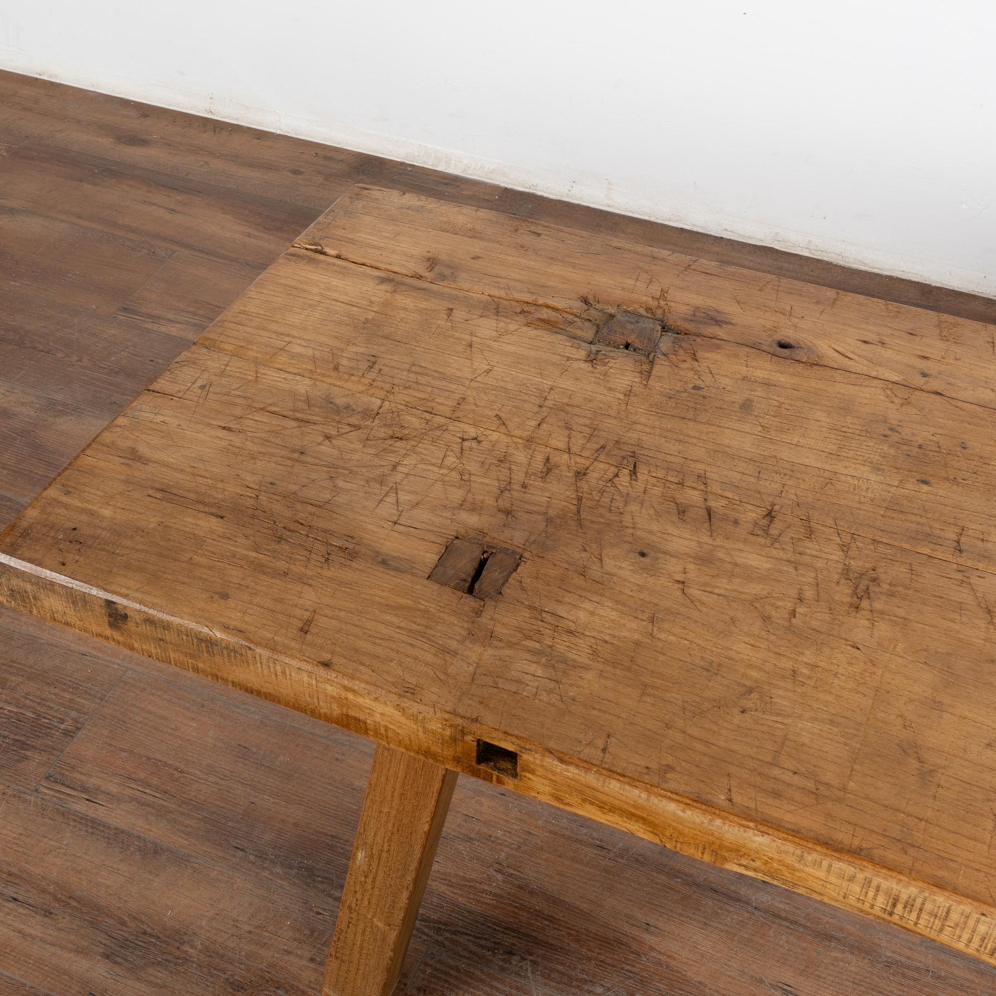 Rustic Slab Wood Coffee Table with Peg Legs, Hungary circa 1890 For ...