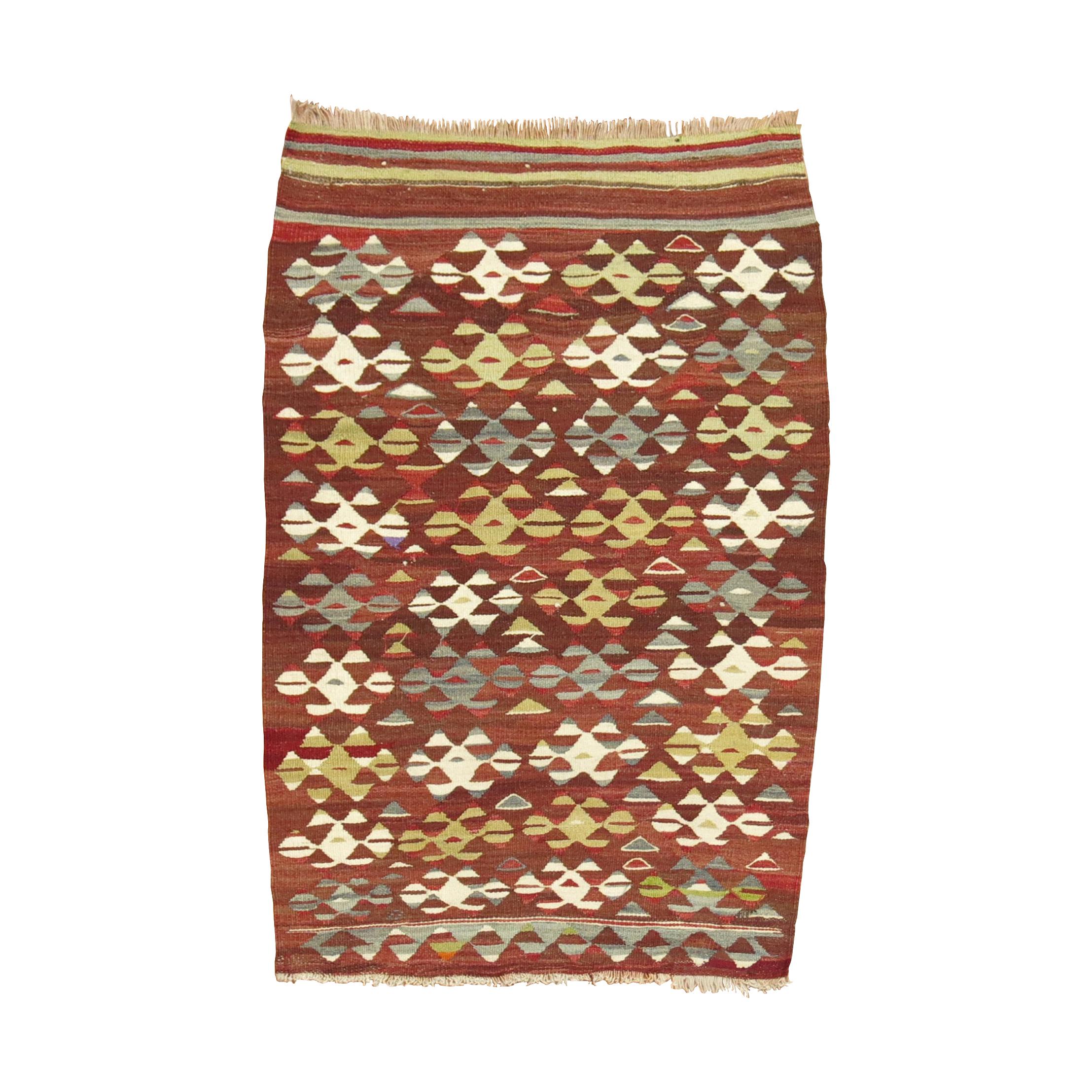 Rustic Small Tribal Turkish Kilim at 1stDibs