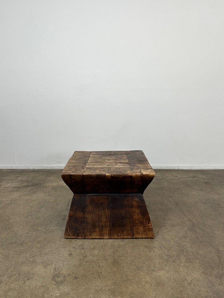 Rustic Solid Oak Side Table For Sale at 1stDibs