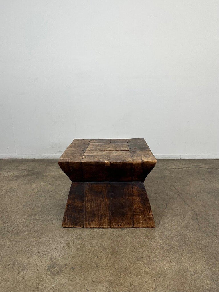 Rustic Solid Oak Side Table For Sale at 1stDibs