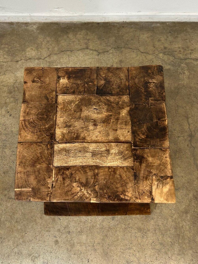 Rustic Solid Oak Side Table For Sale at 1stDibs