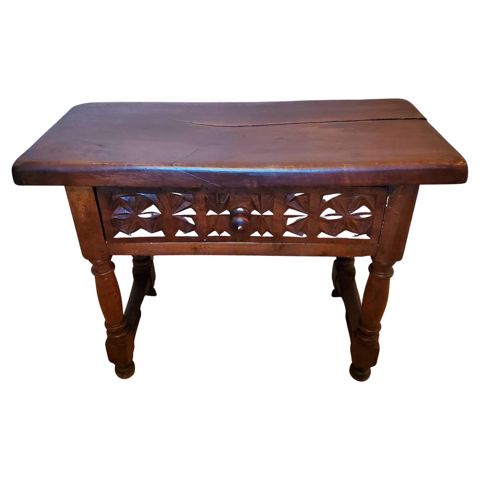 Square walnut side table with a triangular oak base, c. 1960 For Sale ...