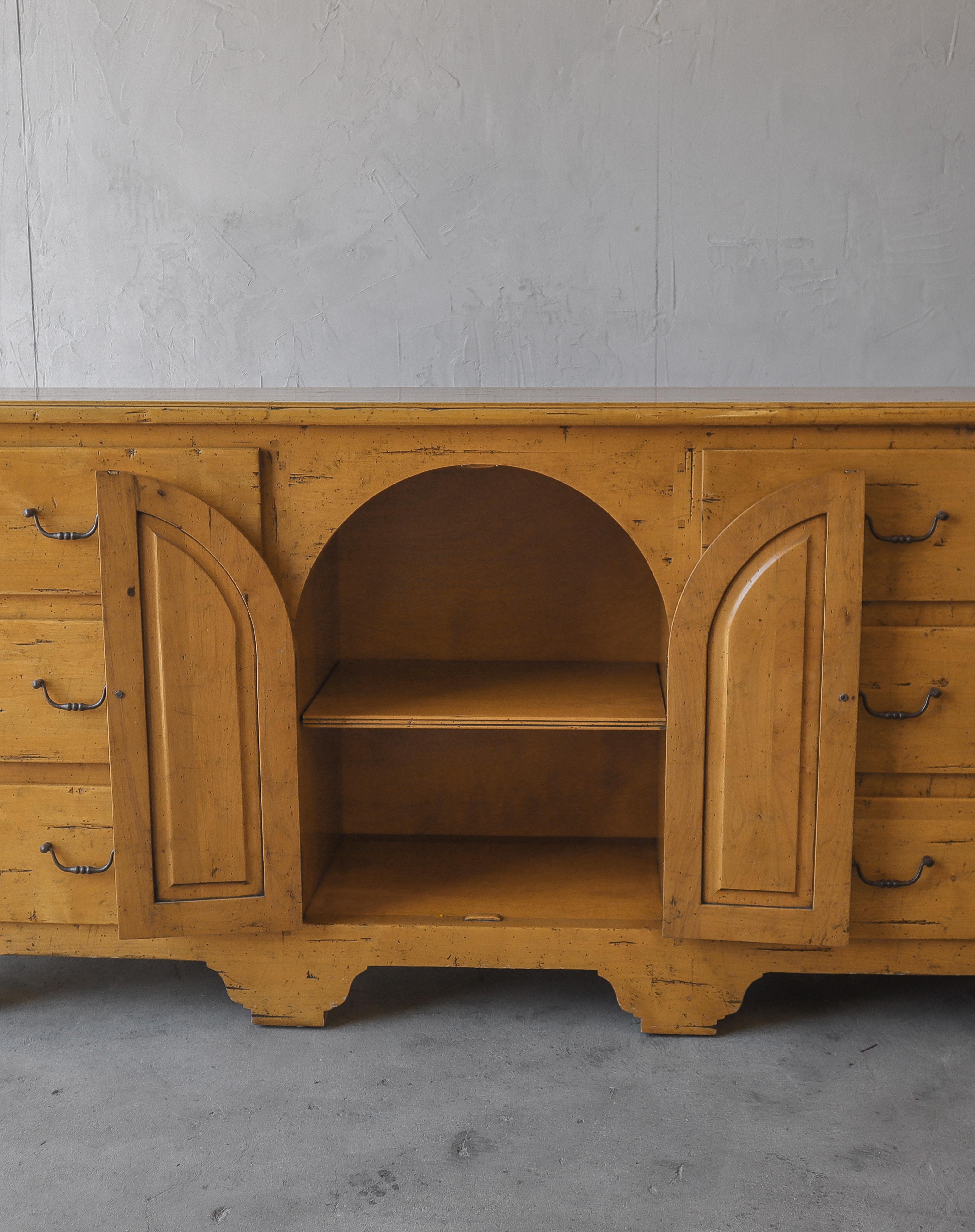 Rustic Spanish Oak Credenza For Sale at 1stDibs