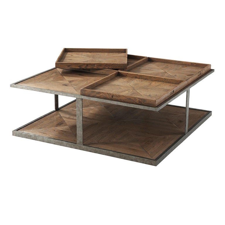 Rustic Square Coffee Table For Sale at 1stDibs
