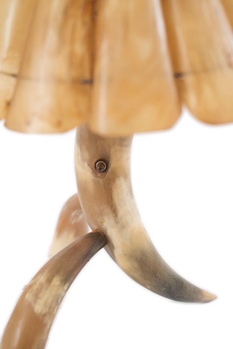 Rustic Steer Horn Table Lamp at 1stDibs