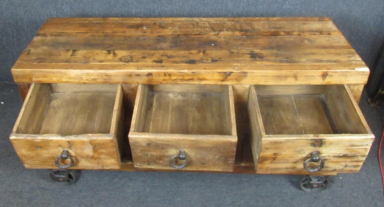 Rustic Style Rolling Dresser For Sale at 1stDibs