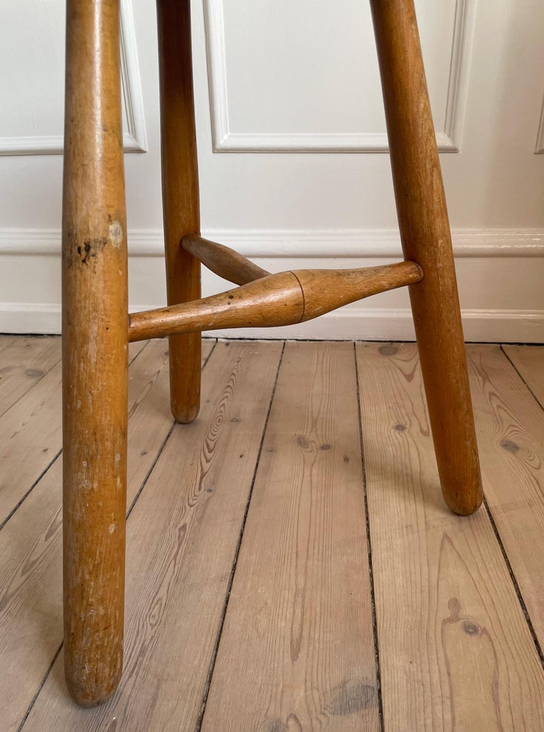 Rustic Swedish Vintage Wooden Three Legged Stool, Side Table, 1950s For ...