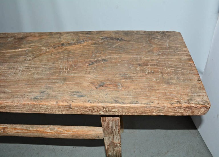 Rustic Teak Console Table at 1stDibs