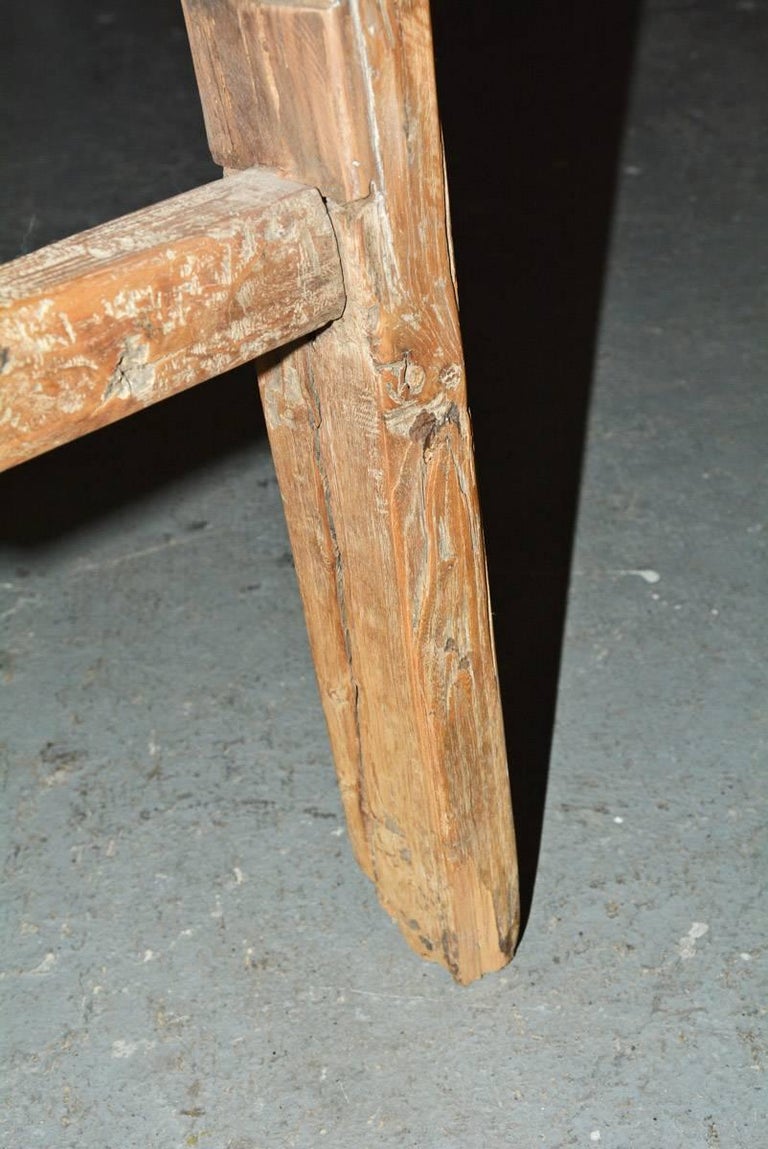 Rustic Teak Console Table at 1stDibs