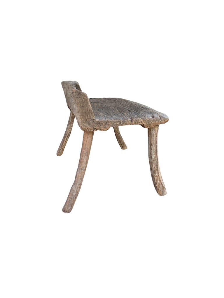 Rustic Teak Wood Stool from Madura Island, Indonesia, C. 1920 For Sale ...