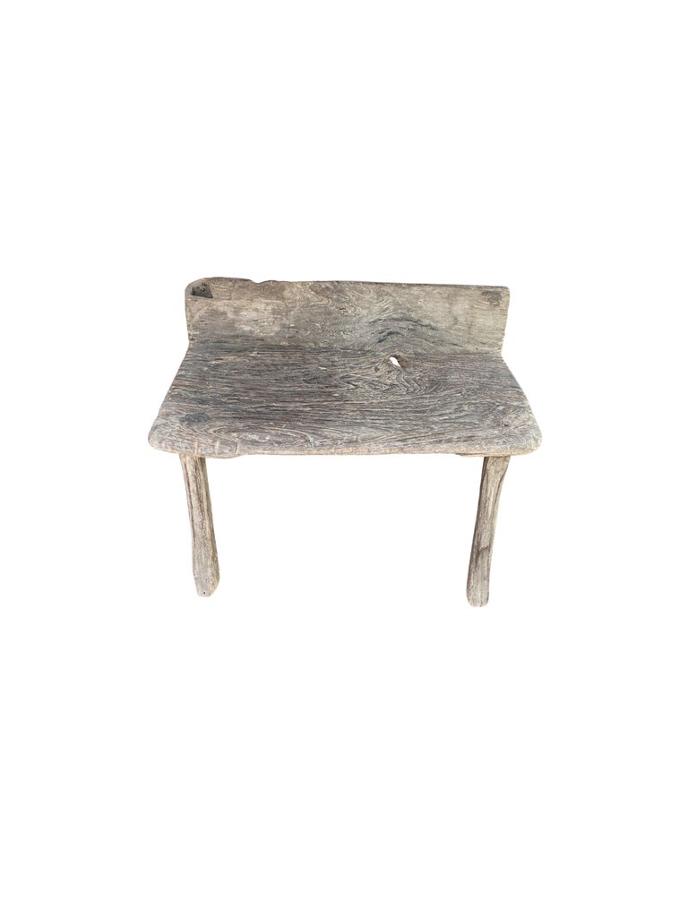 Rustic Teak Wood Stool from Madura Island, Indonesia, C. 1920 For Sale ...
