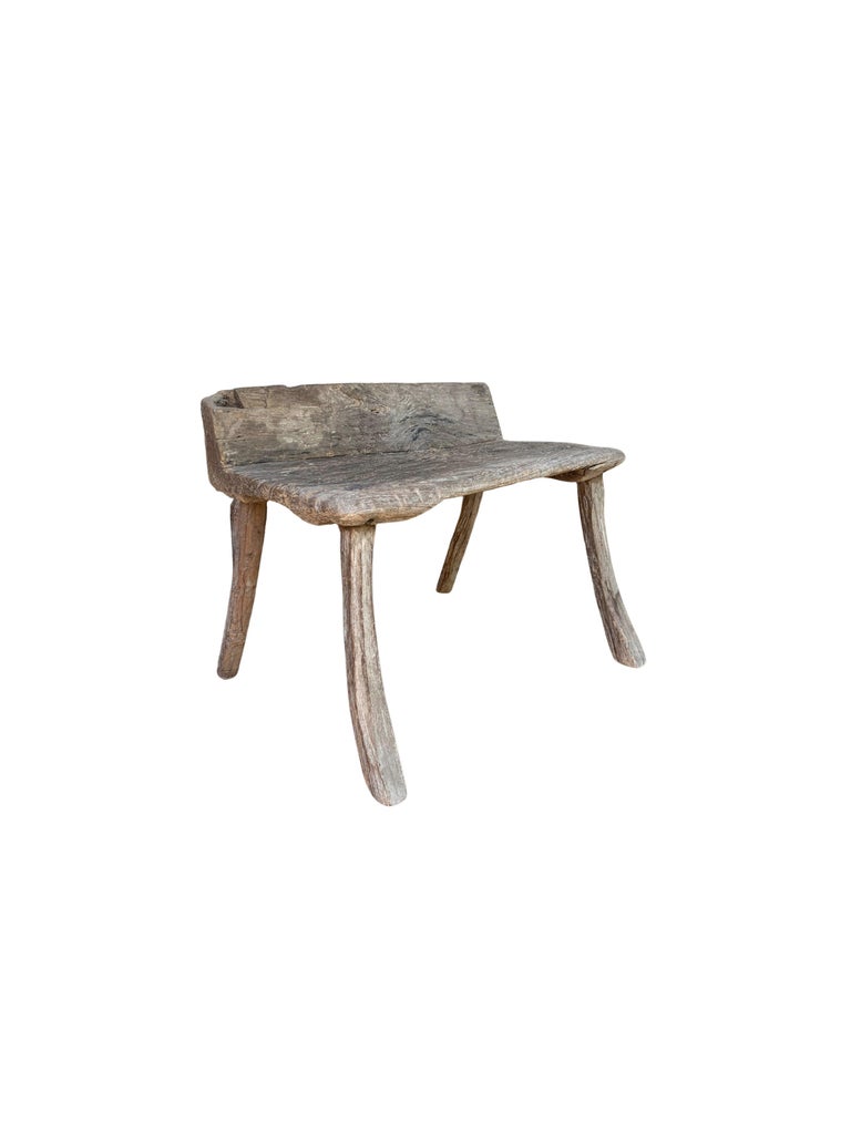 Rustic Teak Wood Stool from Madura Island, Indonesia, C. 1920 For Sale ...