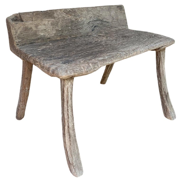 Rustic Teak Wood Stool from Madura Island, Indonesia, C. 1920 For Sale ...